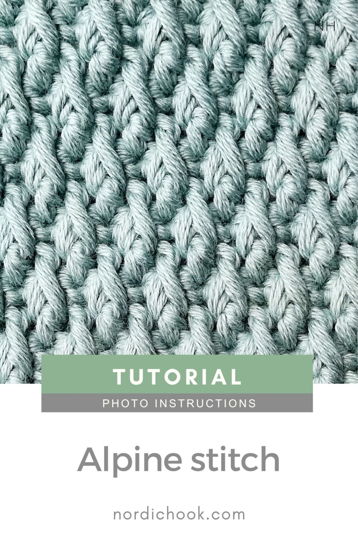 Alpine stitch - Nordic Hook - Free crochet stitch tutorial