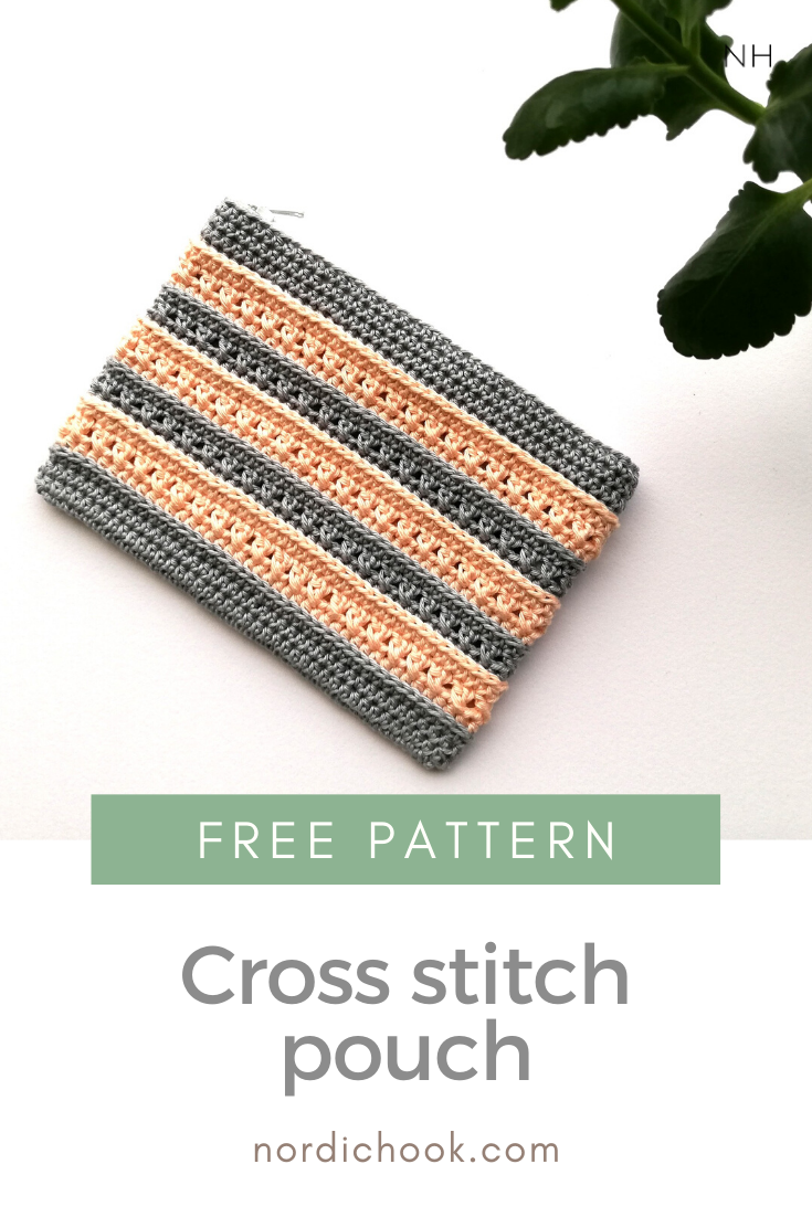 Cross stitch pouch - Nordic Hook - Free crochet pattern