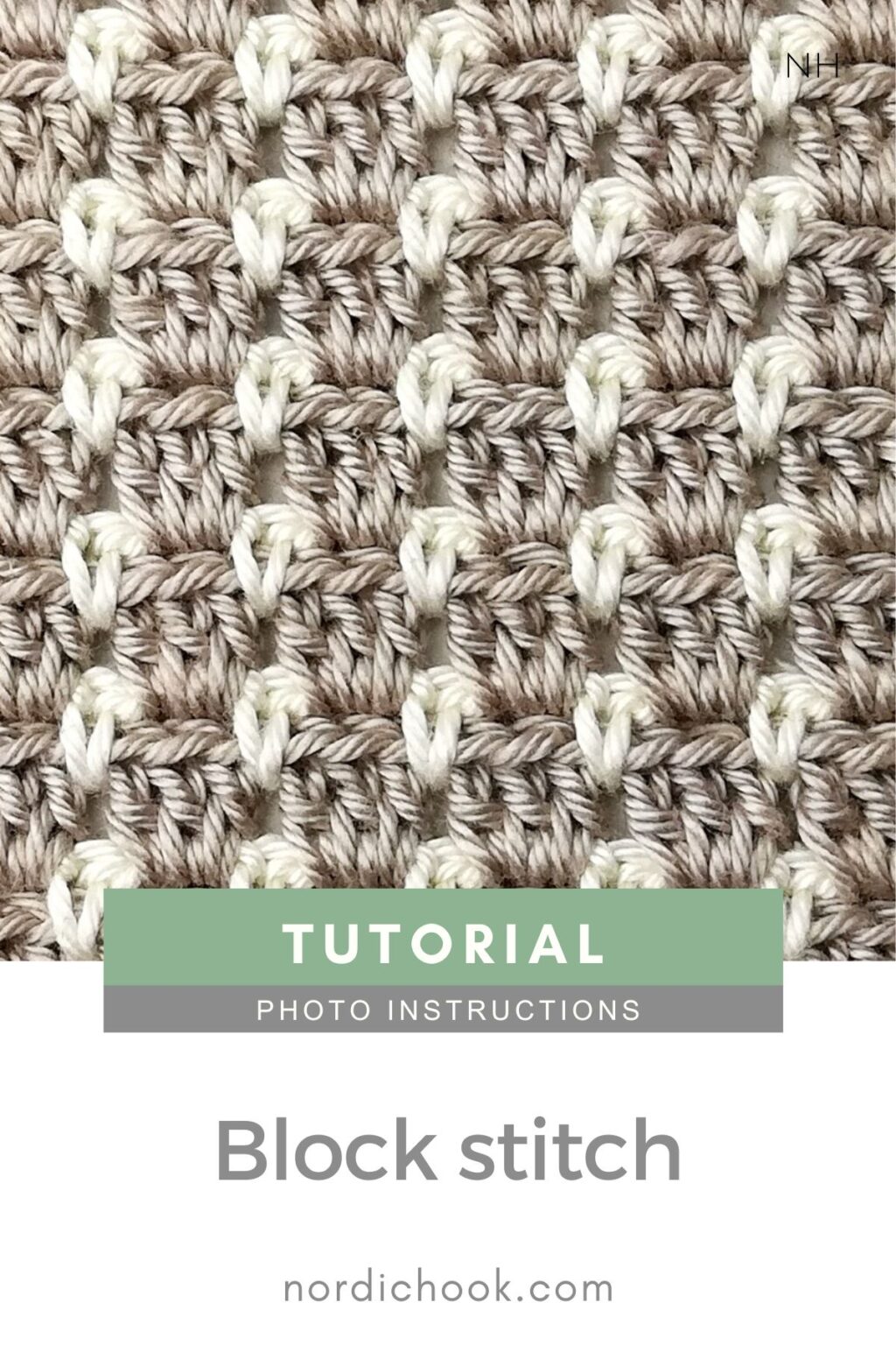 Block stitch - Nordic Hook - Free crochet stitch tutorial