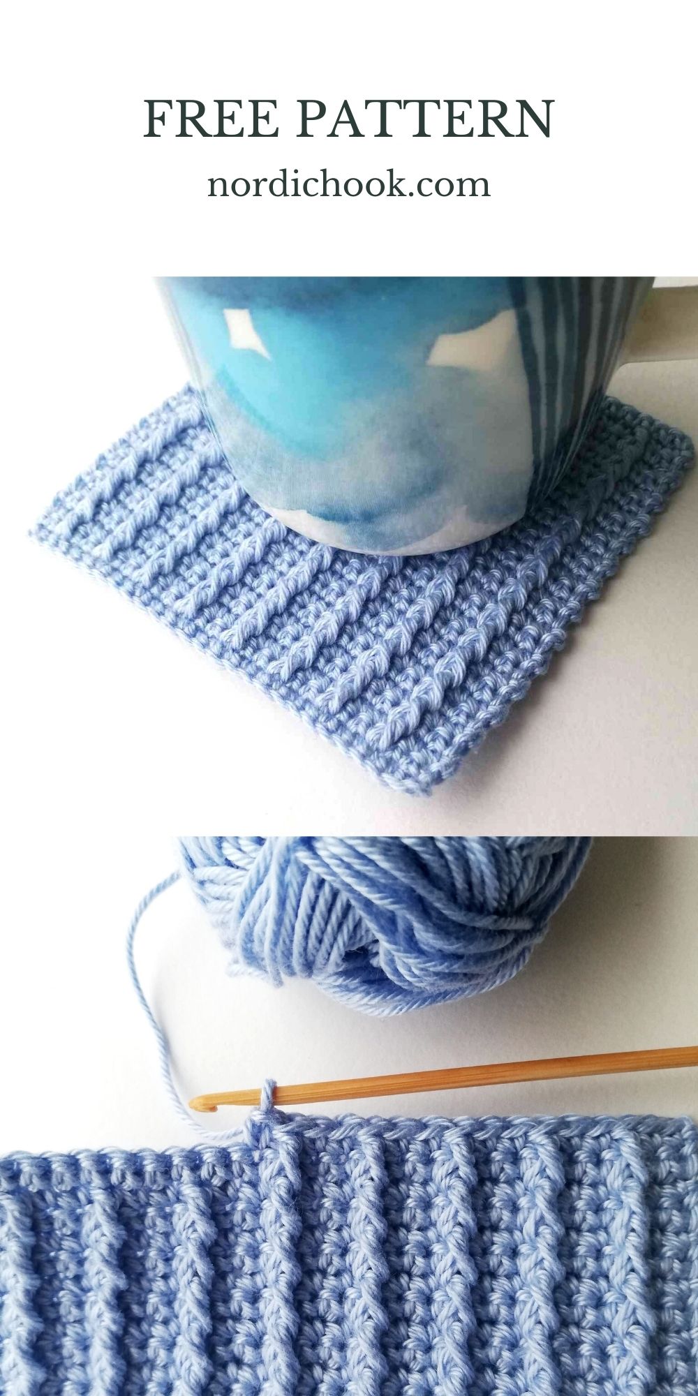 Crochet coaster Eleanor - Nordic Hook - Free crochet pattern