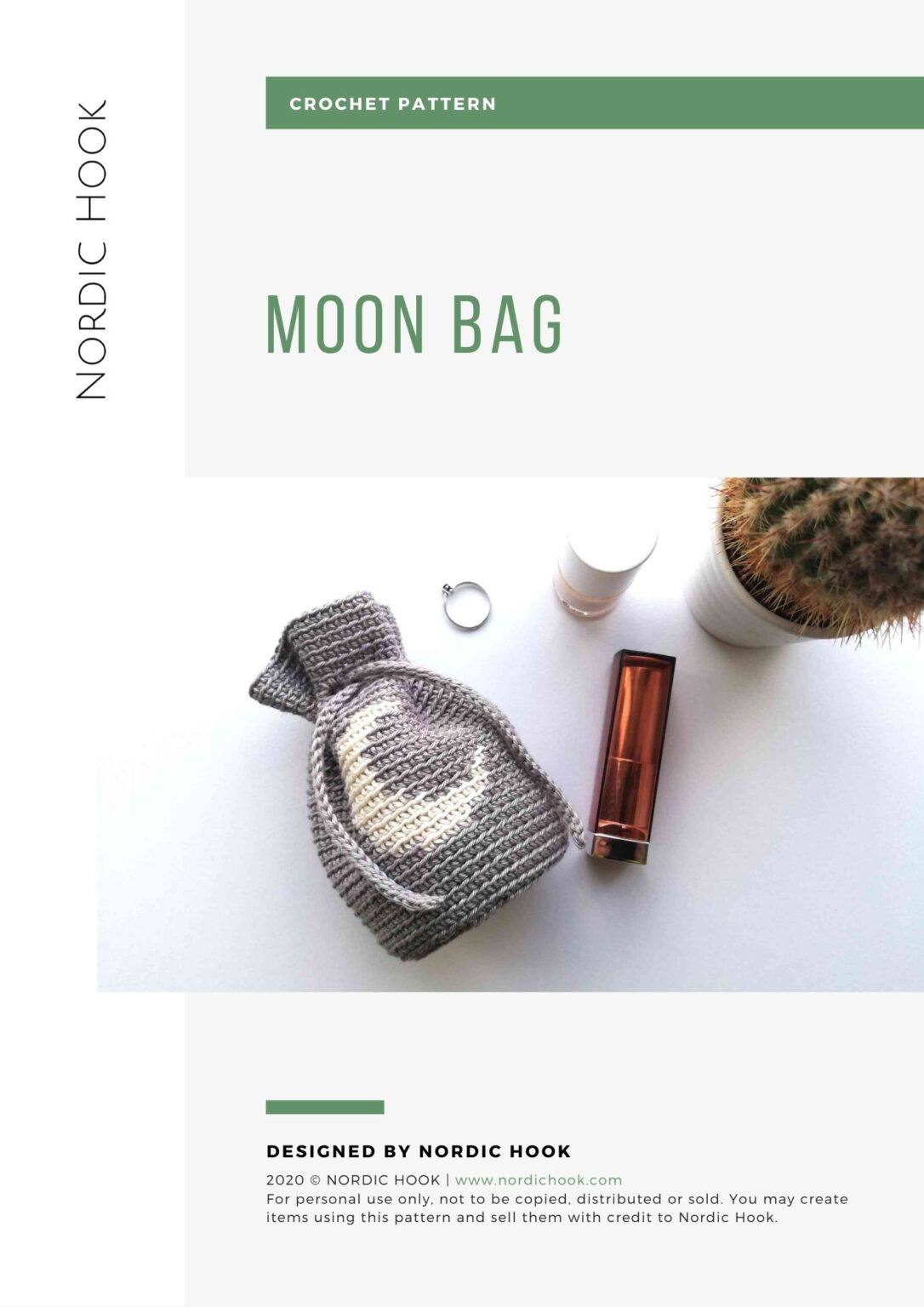 Tapestry crochet moon bag - Nordic Hook - Free crochet pattern