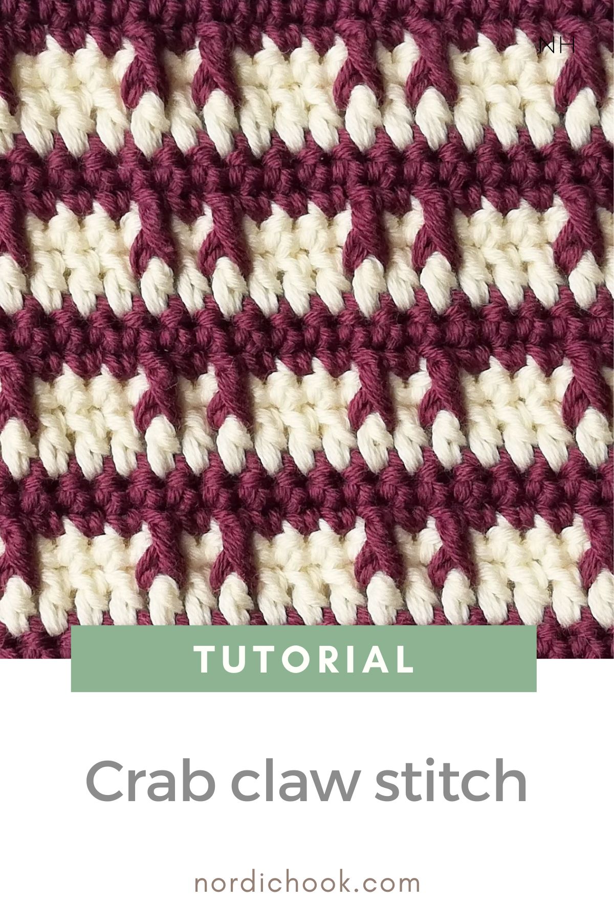 The crab claw stitch - Nordic Hook - Free crochet stitch tutorial