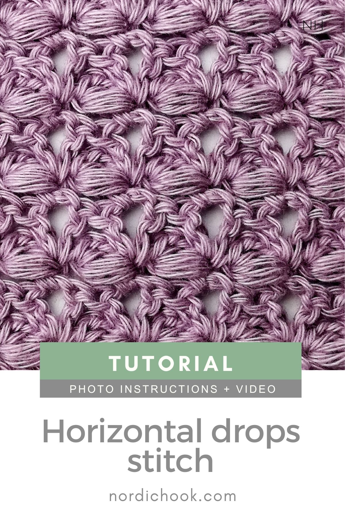 The horizontal drops stitch - Nordic Hook - Free crochet stitch tutorial