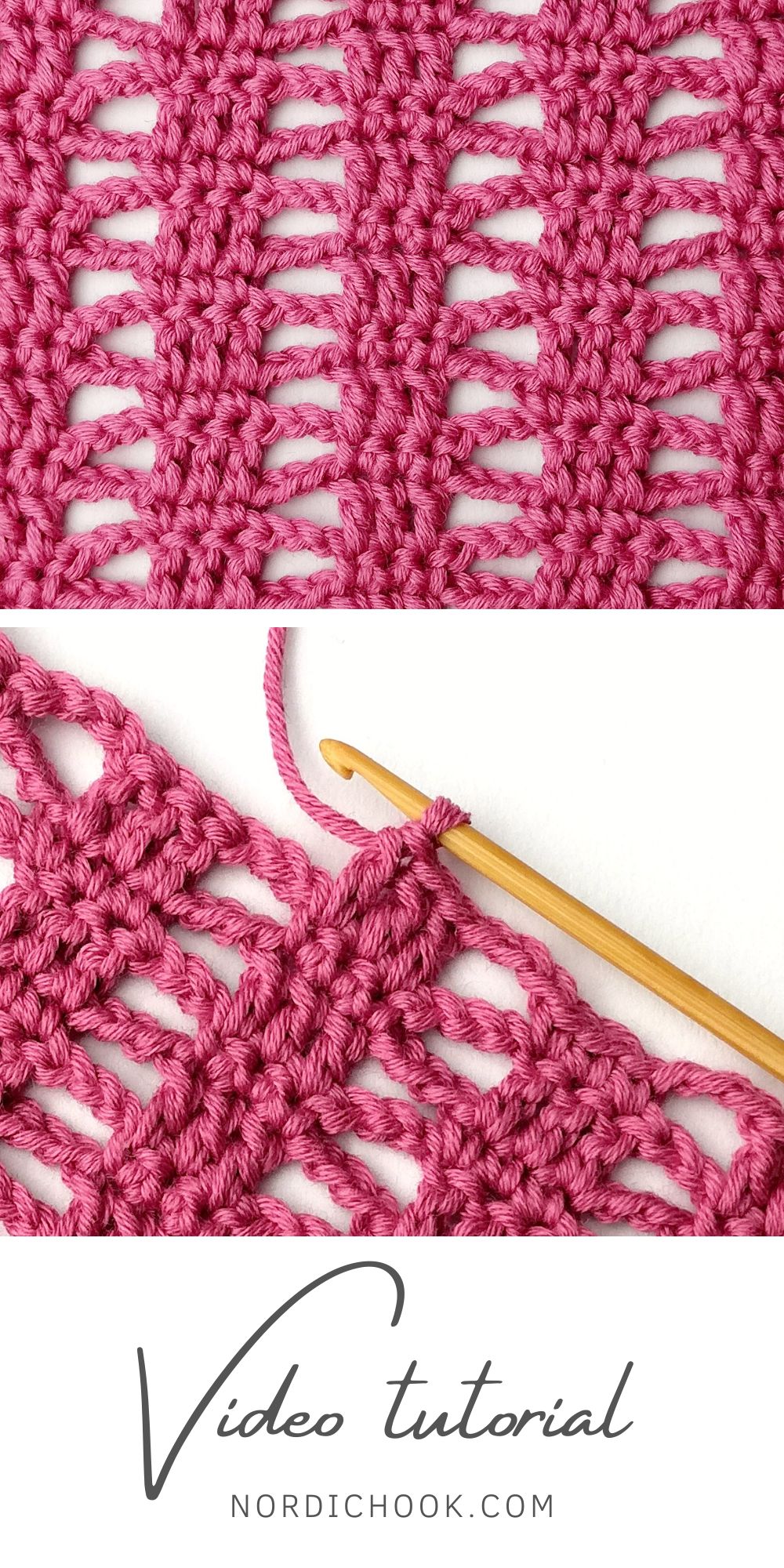 The column and lace stitch - Nordic Hook - Free crochet stitch tutorial