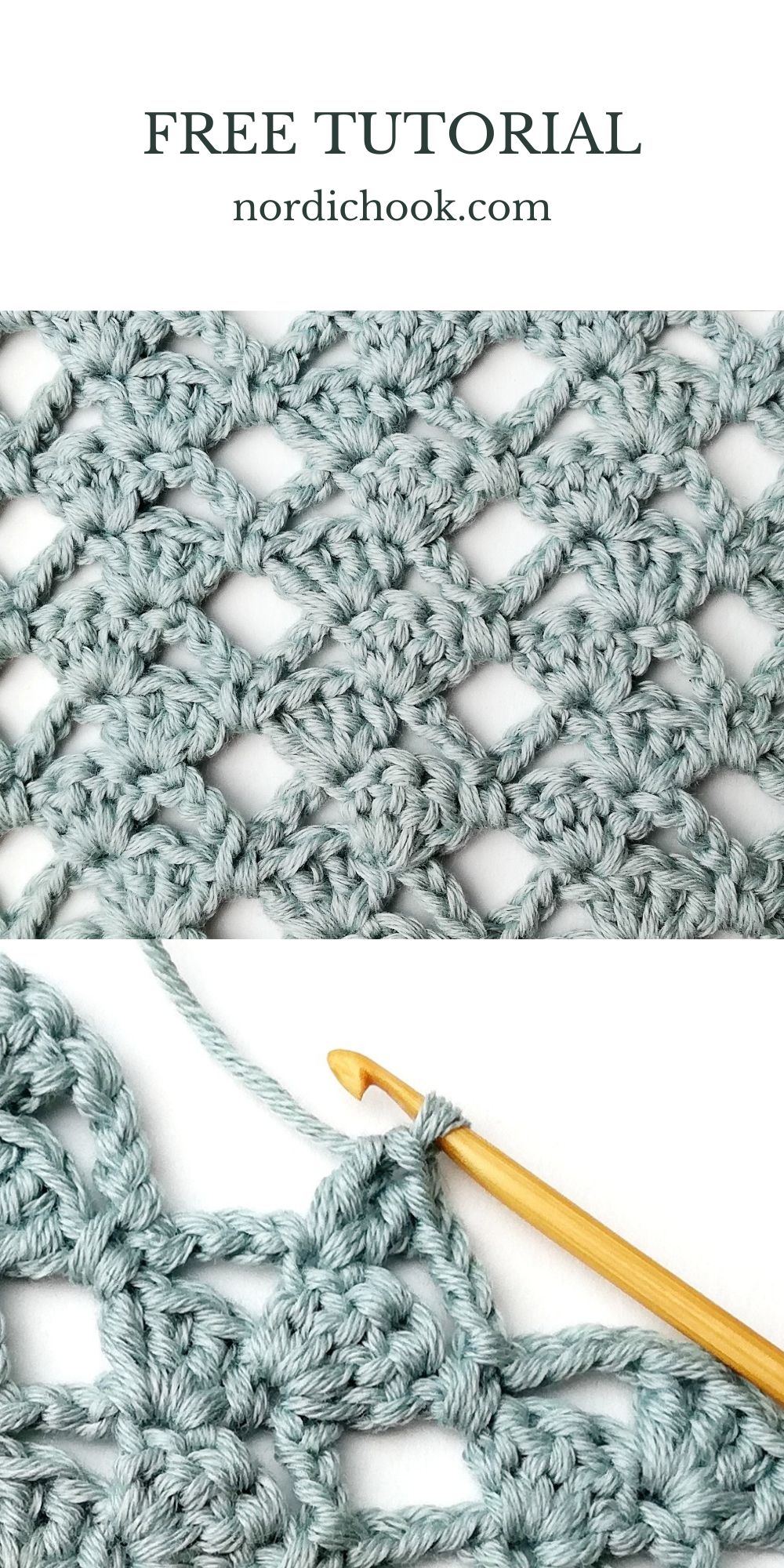 The lacy zigzag fan stitch - Nordic Hook - Free crochet stitch tutorial