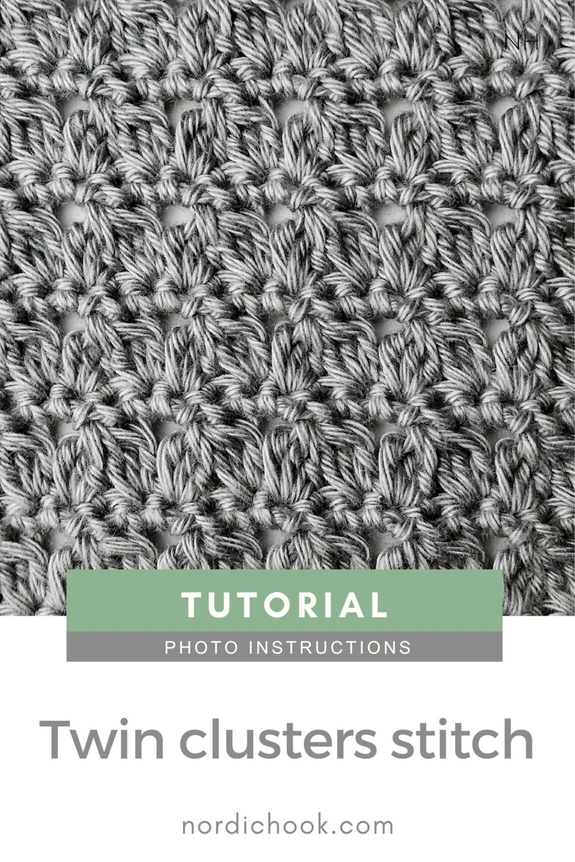 Twin clusters stitch - Nordic Hook - Free crochet stitch tutorial