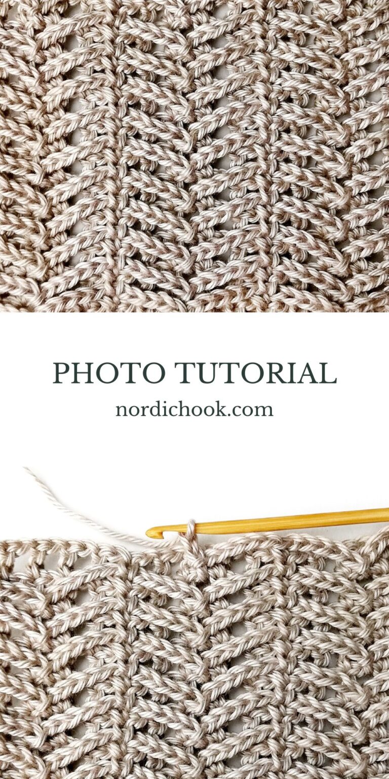 Wide herringbone stitch - Nordic Hook - Free crochet stitch tutorial