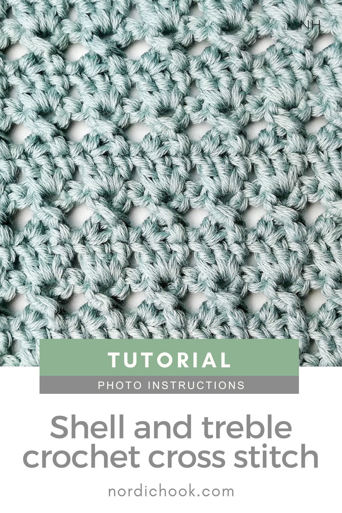 Shell and treble crochet cross stitch - Nordic Hook - Free crochet ...