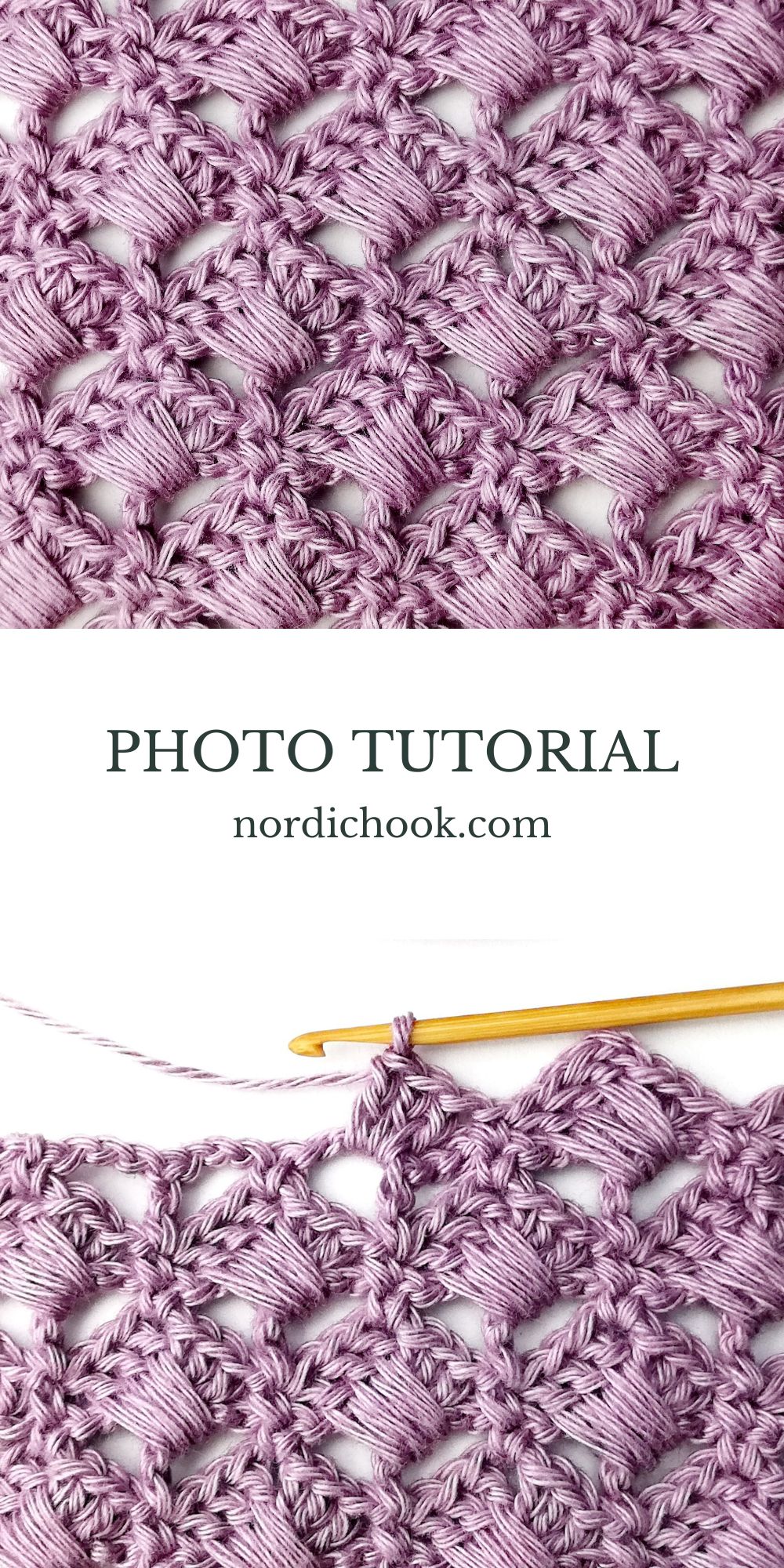 Crossed fan stitch - Nordic Hook - Free crochet stitch tutorial