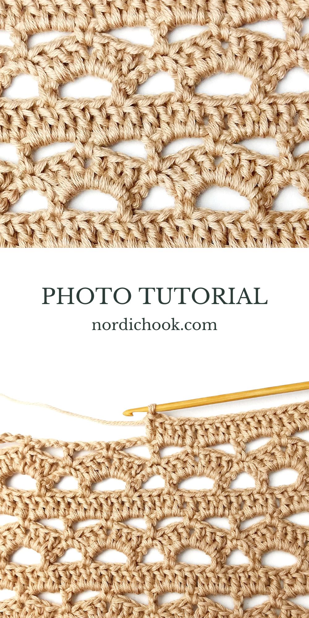 Aligned crown stitch - Nordic Hook - Free crochet stitch tutorial