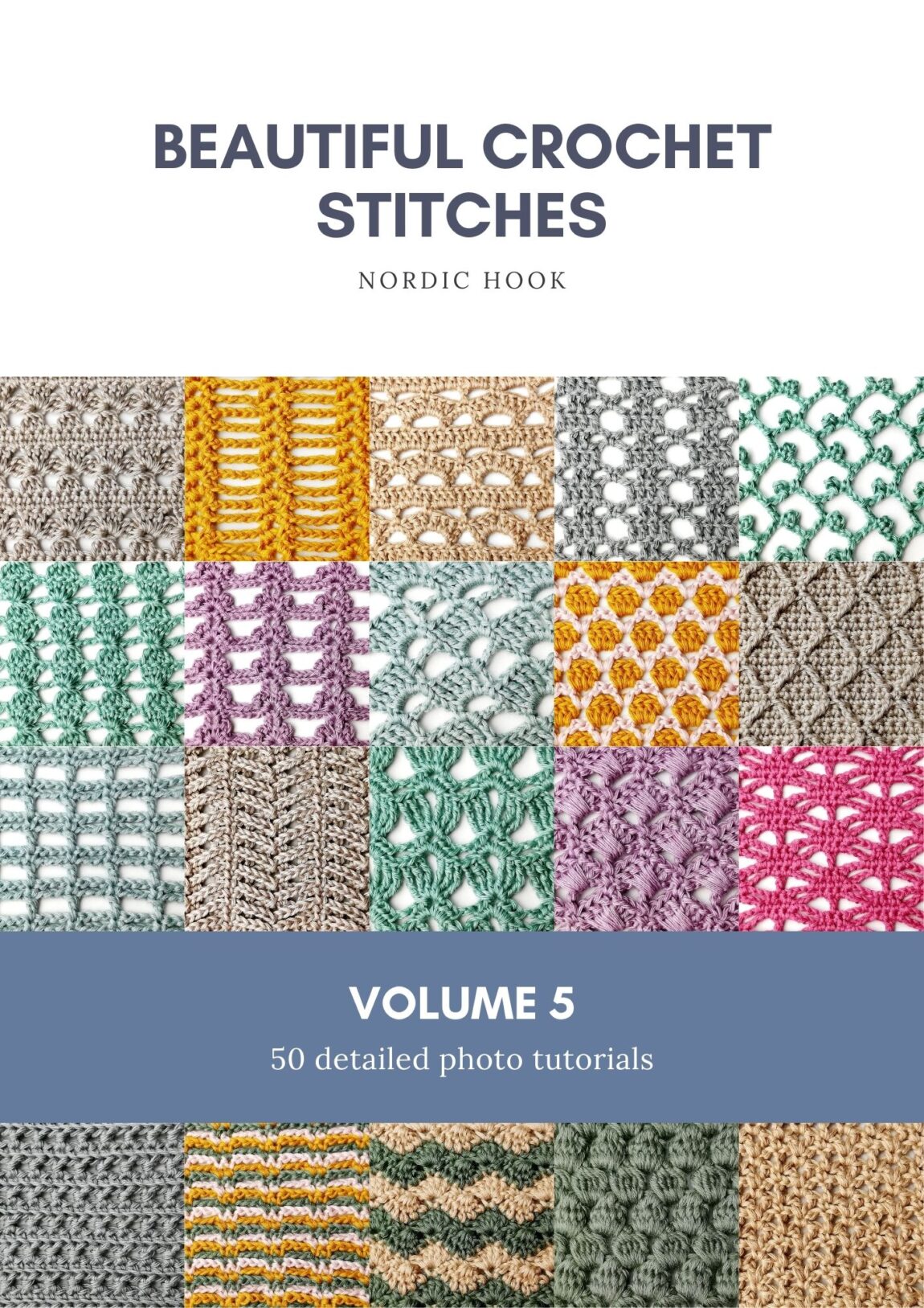 Double crochet net stitch - Nordic Hook - Free crochet stitch tutorial