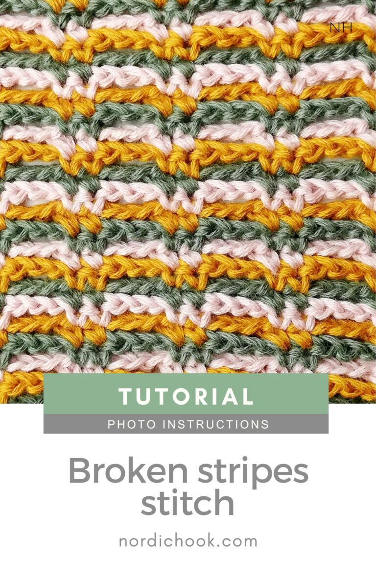 Broken stripes stitch - Nordic Hook - Free crochet stitch tutorial