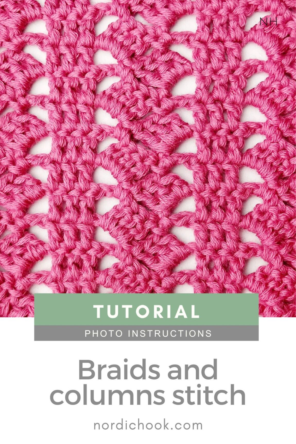 Braids and columns stitch - Nordic Hook - Free crochet stitch tutorial