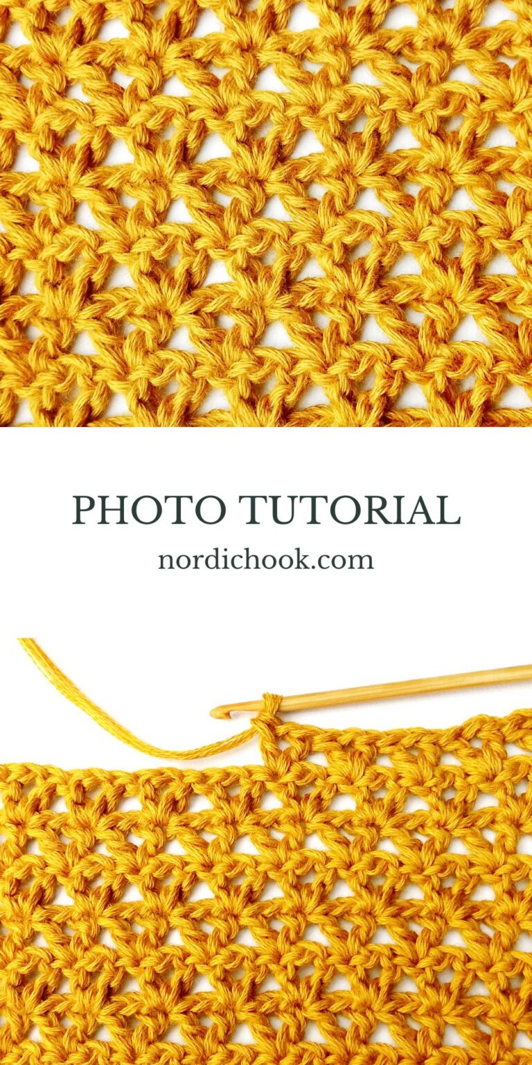 Offset V stitch - Nordic Hook - Free crochet stitch tutorial