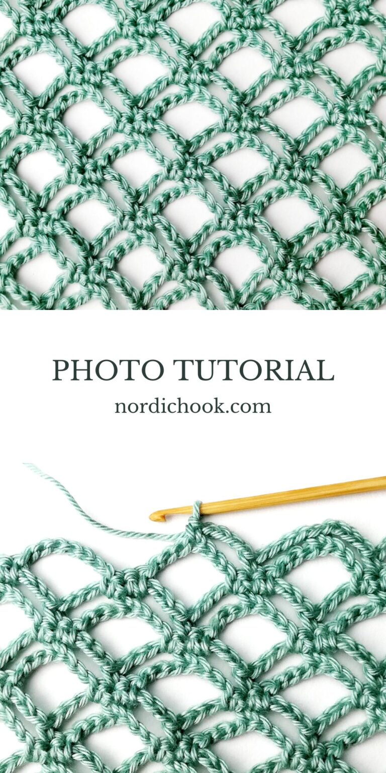Double trellis stitch - Nordic Hook - Free crochet stitch tutorial