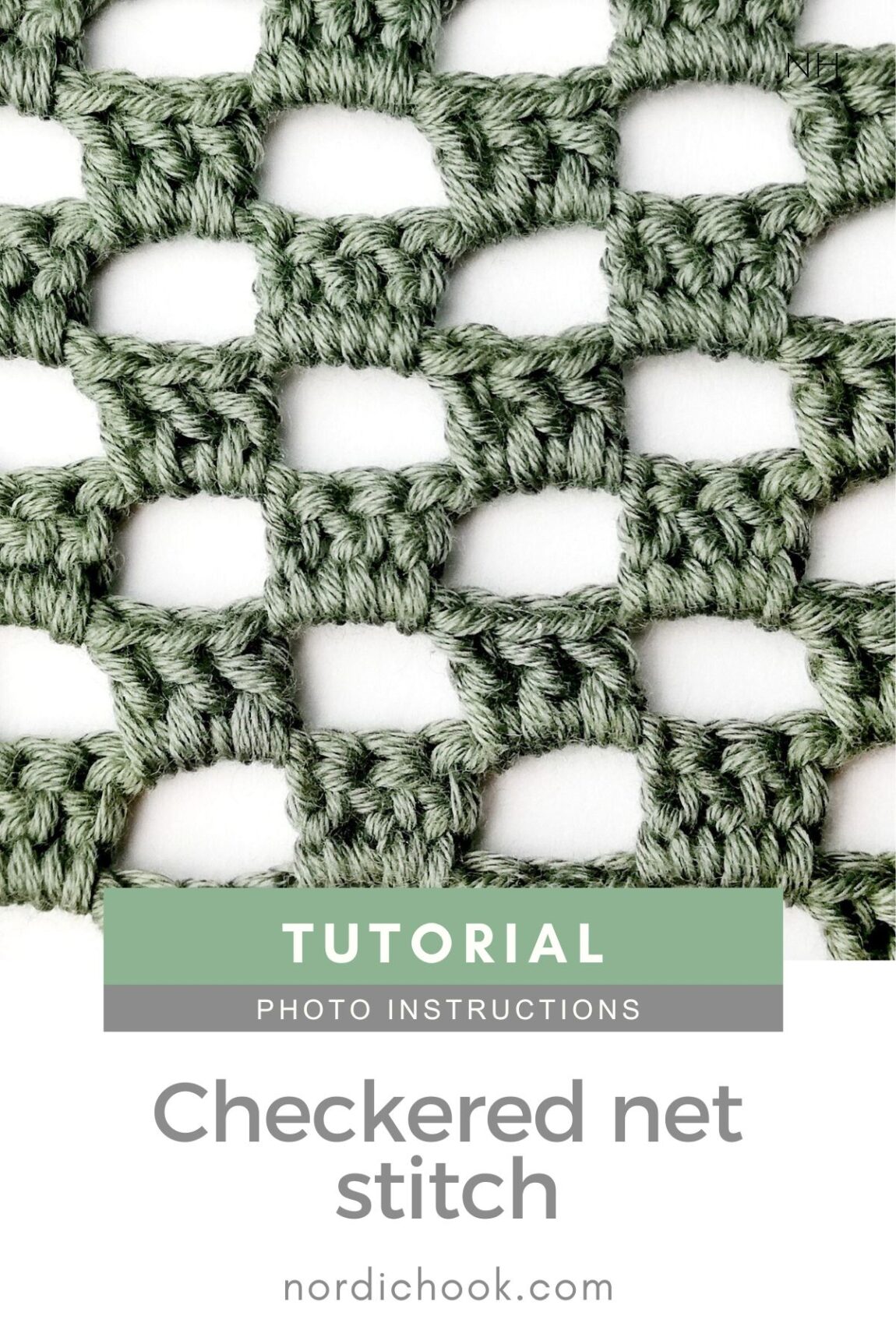 Checkered net stitch - Nordic Hook - Free crochet stitch tutorial
