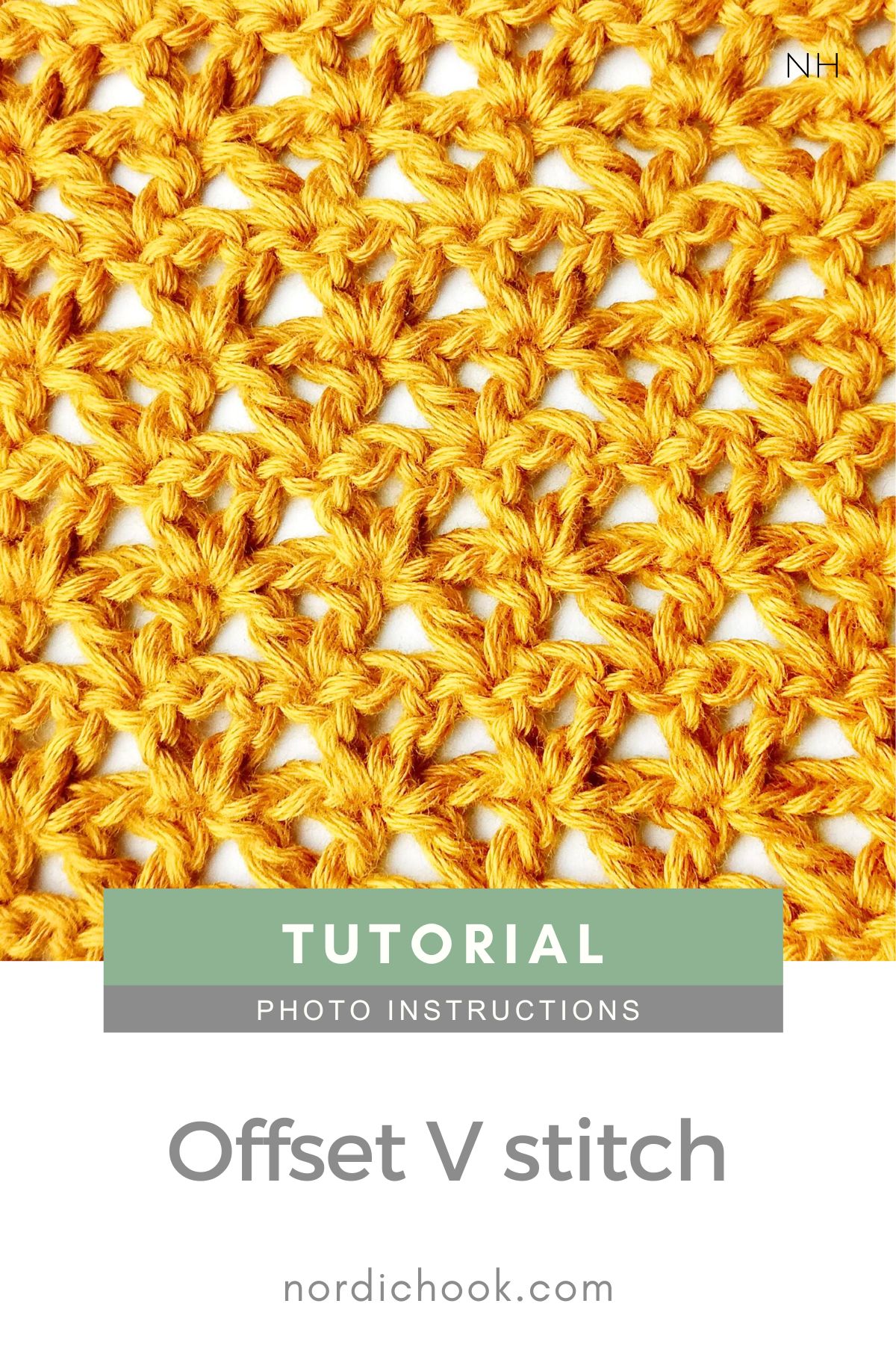Offset V stitch - Nordic Hook - Free crochet stitch tutorial