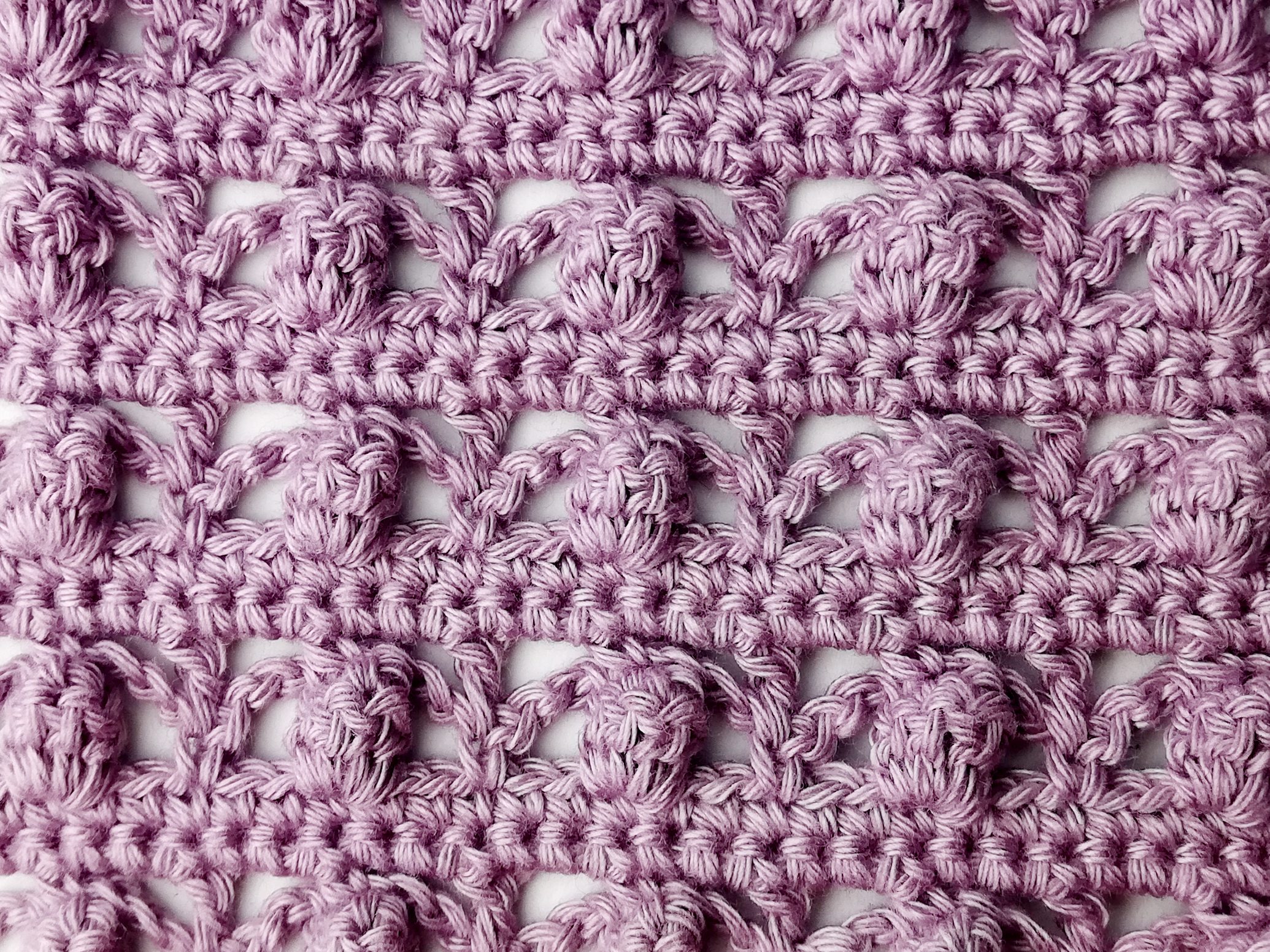 Lacy striped popcorn stitch - Nordic Hook - Free crochet stitch tutorial