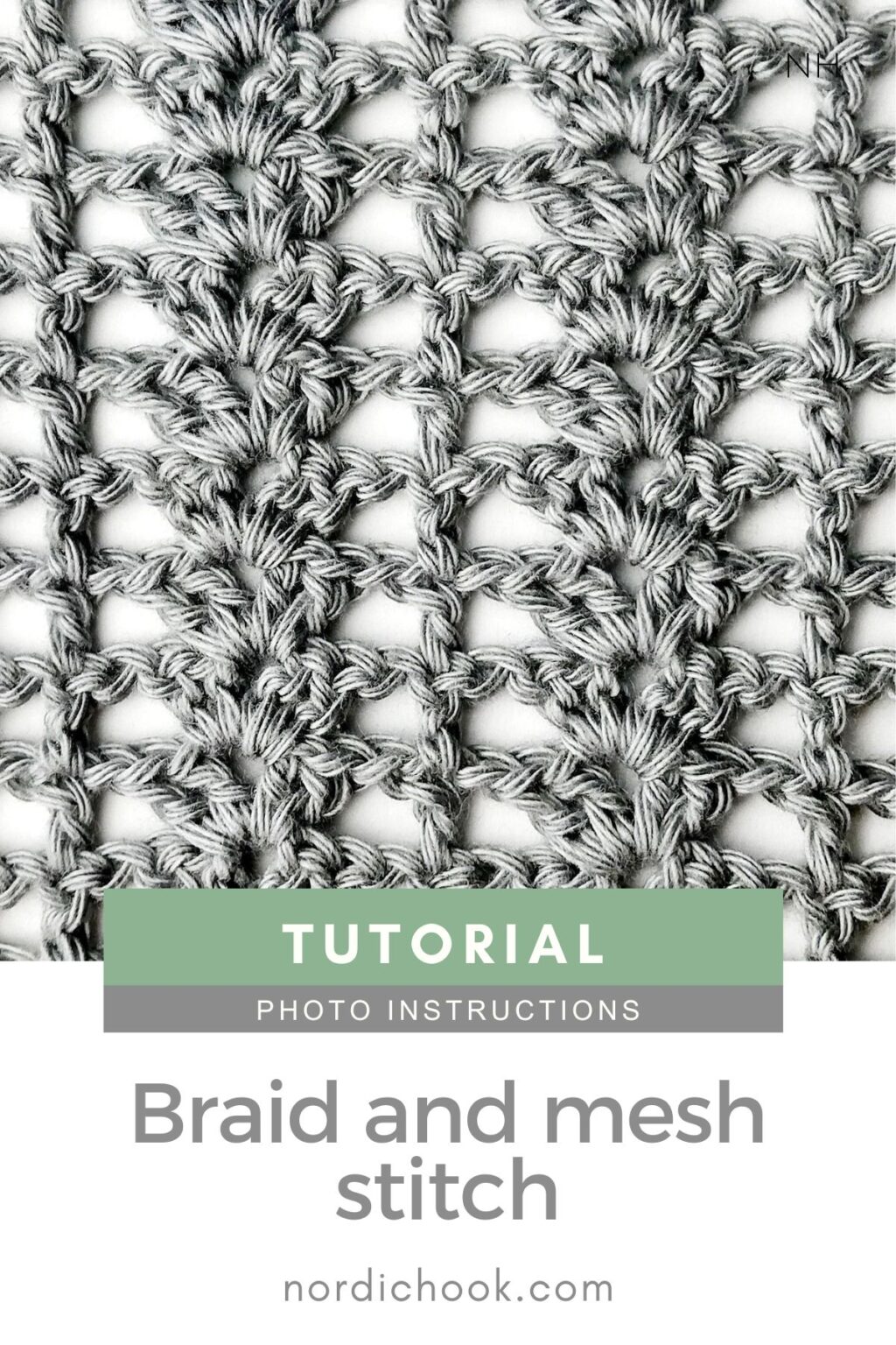 Braid and mesh stitch - Nordic Hook - Free crochet stitch tutorial