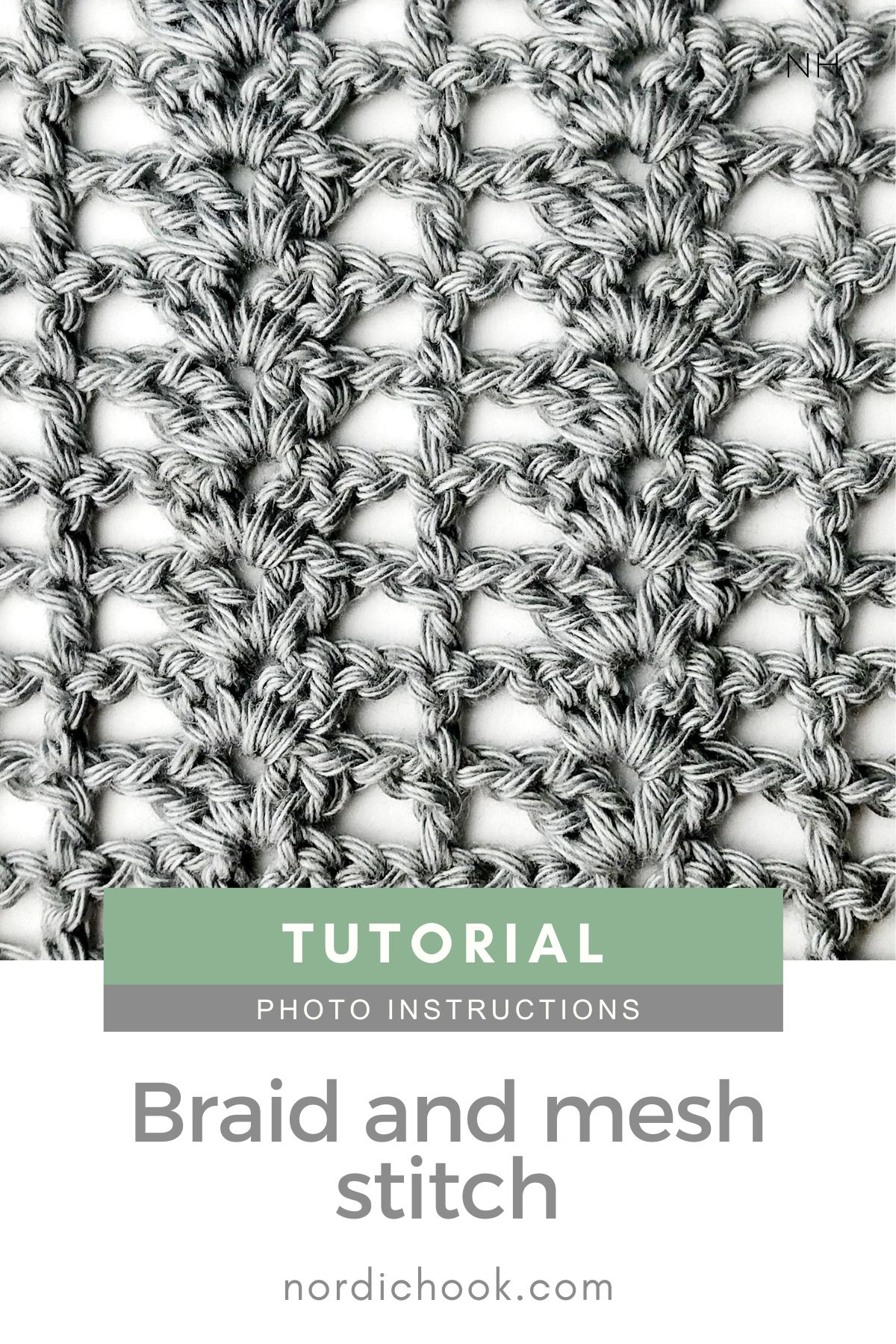 Braid and mesh stitch - Nordic Hook - Free crochet stitch tutorial
